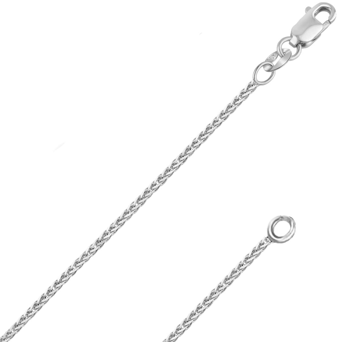 Italian Fashions 10k REAL Yellow Gold Solid 1.0mm Diamond Cut Braided Square Wheat Chain Necklace with Lobster Claw Clasp 30 Inches - Include Gift Pouch with Order