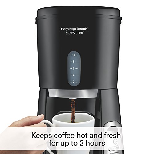 Hamilton Beach 10-Cup Coffee Maker, Programmable BrewStation Dispensing Coffee Machine (47380),Black