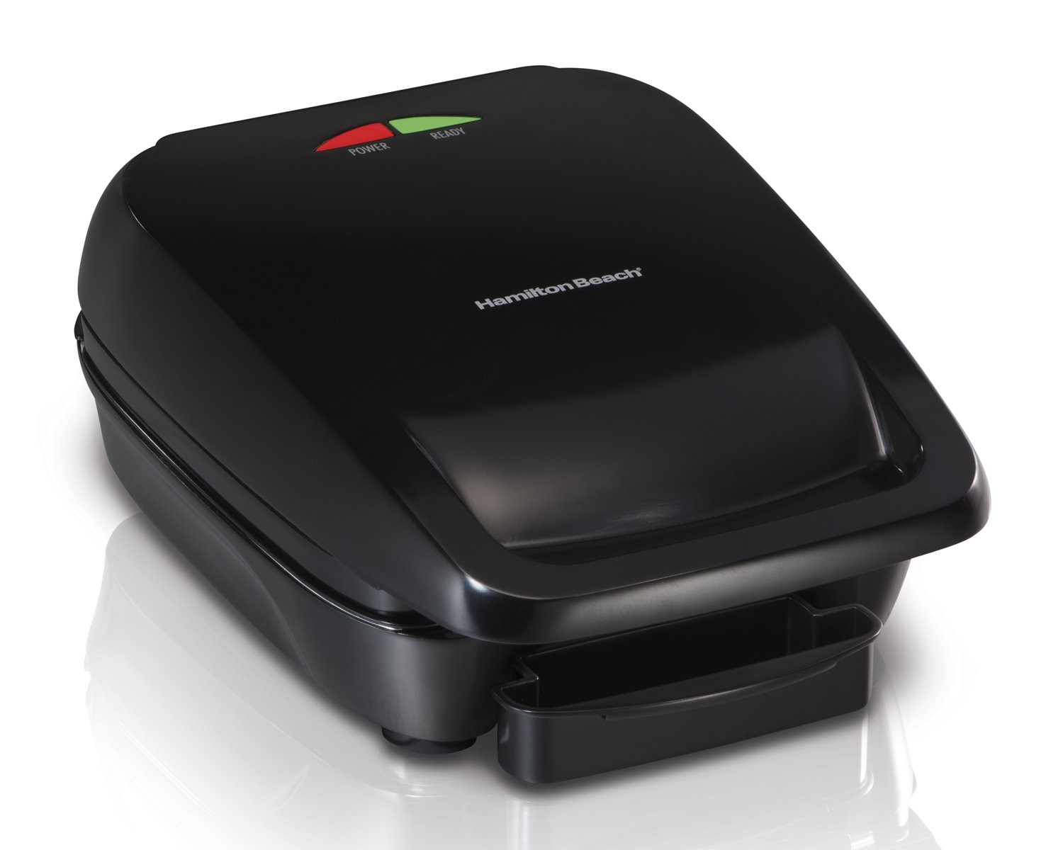 Hamilton Beach 4-Serving Electric Indoor, Removable Nonstick Plates, Low Fat Grilling, Black (25357)