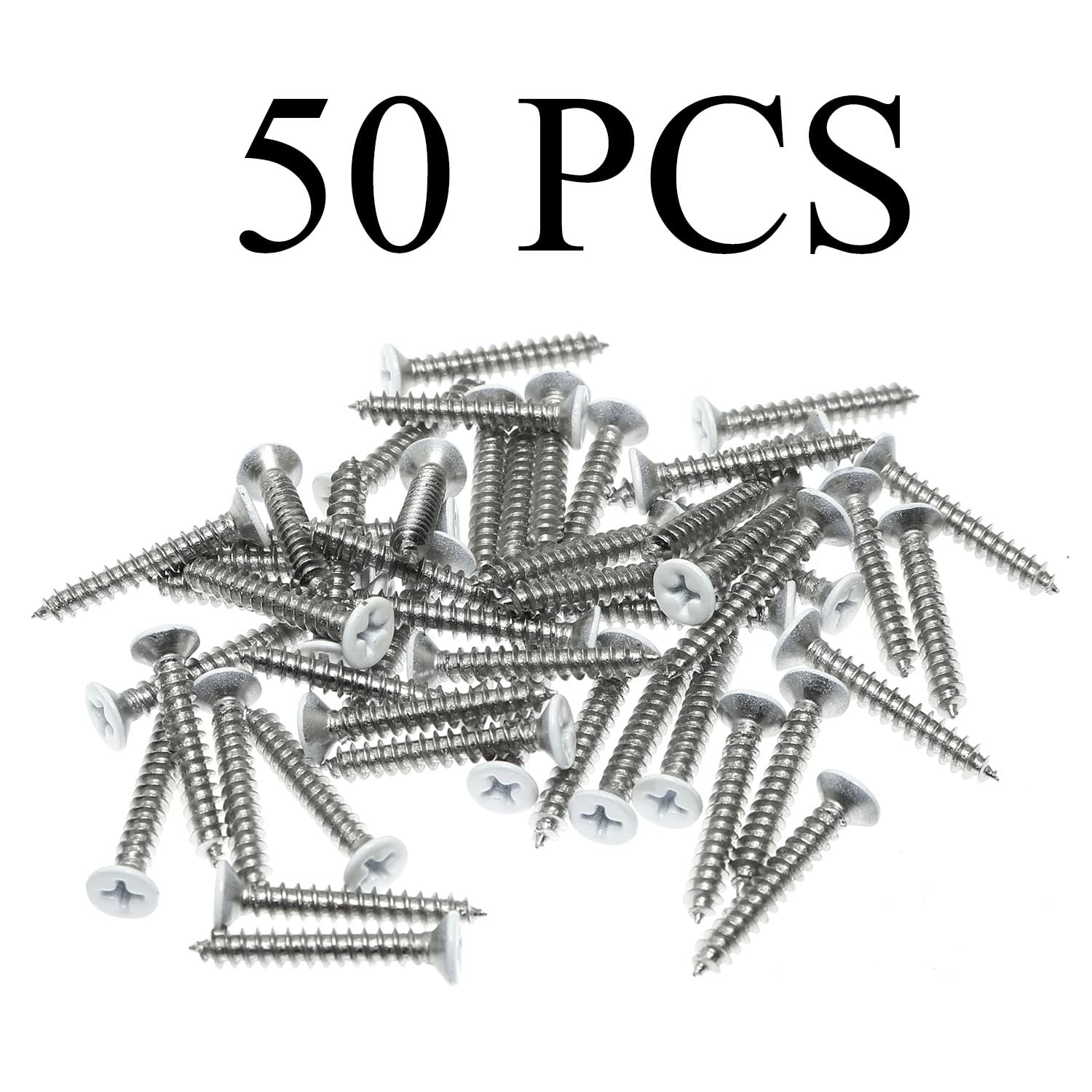 Pro Bamboo Kitchen 50pcs Flat Head Sheet Metal Screws #8-32 1" Phillips Drive Wood Screws Covers Head Wood Screws Wall Plate Screws