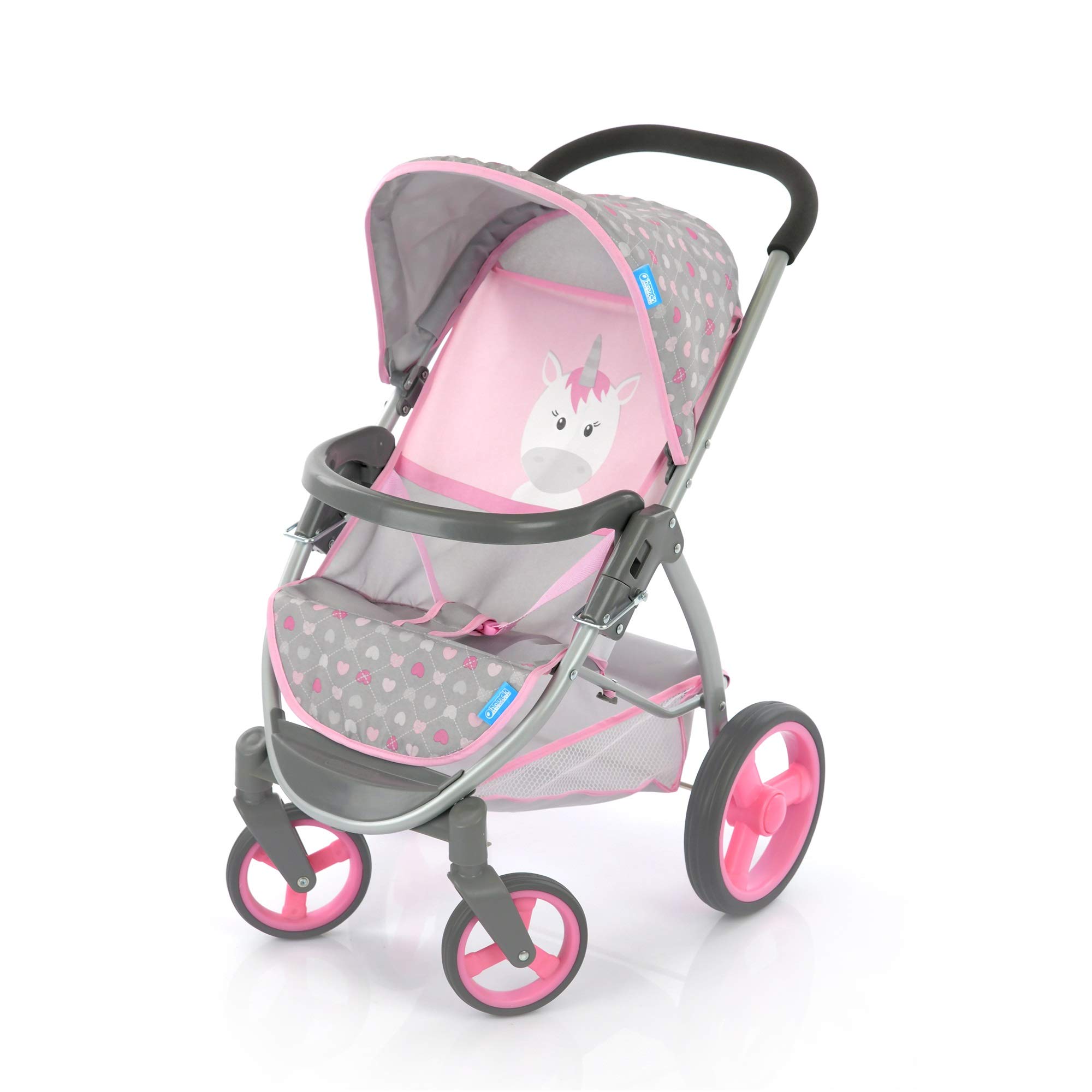 Hauck Unicorn Malibu Duo Stroller with Front Swivel Wheels, Perfect Stroller for Twin Dolls or Siblings, Multi