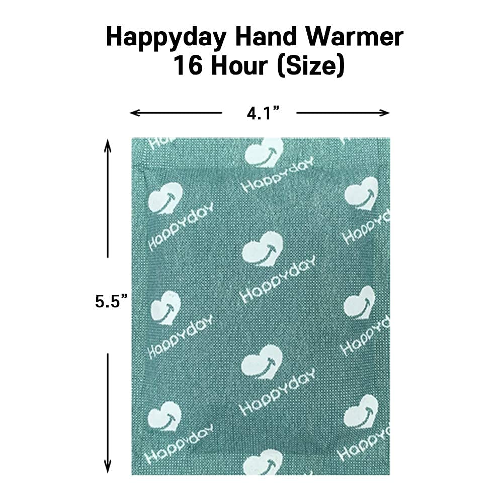 Happyday Hand Warmer 16 Hour β 30 Individual Disposable Warmers (Large Size: 5.5β x 4.1β) β Instant Heat and Lasts Up to 16 Hours