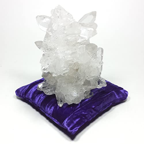 Resonant Energies 3.5 Inch Blue Purple Crushed Velvet Crystal Pillow Sphere or Point Display Stand, CPV55S