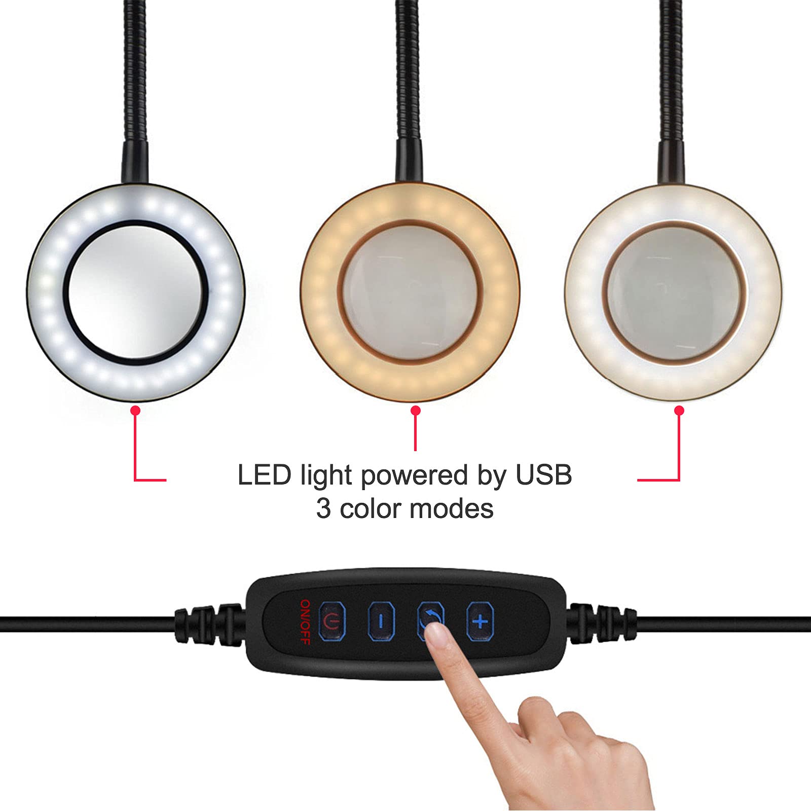 Helping Hands Soldering, Third Hand Soldering PCB Holder Tool, 4 Arms Helping Hands, 5X Magnifying with LED Lighted Magnifying, Non-slip Aluminum Base for Electronics Repair Assembly Modeling Woodwork