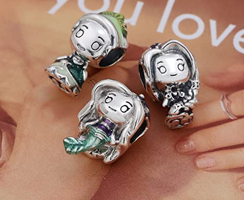 Jahn S925 Charms - Sterling Silver Cartoon Princess Charm - Bracelet Charms - Compaitble With Pandora Charm Bracelets (Tangled, Rapunzel Charm)