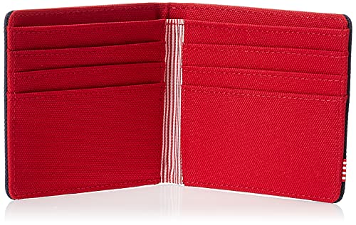 Herschel unisex adult Roy Rfid Bi Fold Wallet, Navy/Red, One Size US