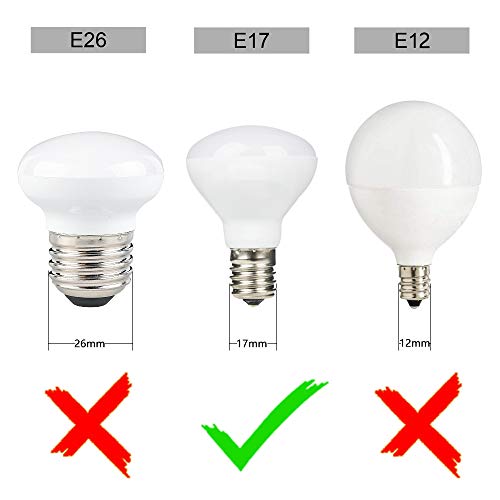 Haian R14 LED Bulb E17 Intermediate Base Mini Reflector Floodlight,4 Watt 280 Lumens,25 Watt Incandescent Equivalent,R14 E17 LED Light Bulb Non-dimmable 3000K Warm White (4 Pack)