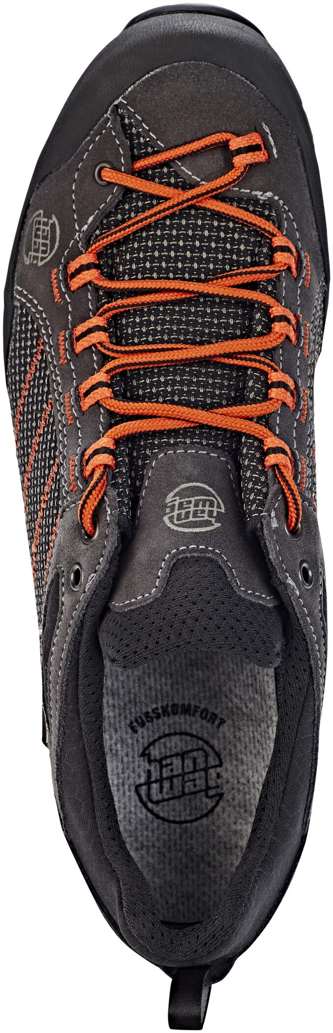 Hanwag Makra Low GTX Mountaineering Boots - Men's, Asphalt/Orange, Medium, 10.5 H11120-64023-10.5