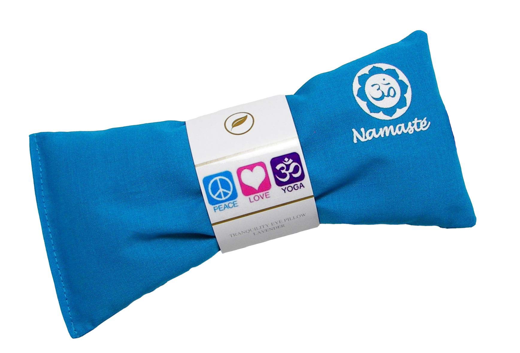 Happy Wraps Namaste Lavender Yoga Eye Pillows - Hot Cold Aromatherapy for Stress, Meditation, Spa, Relaxation Gifts - Set of 4 - Turquoise Cotton