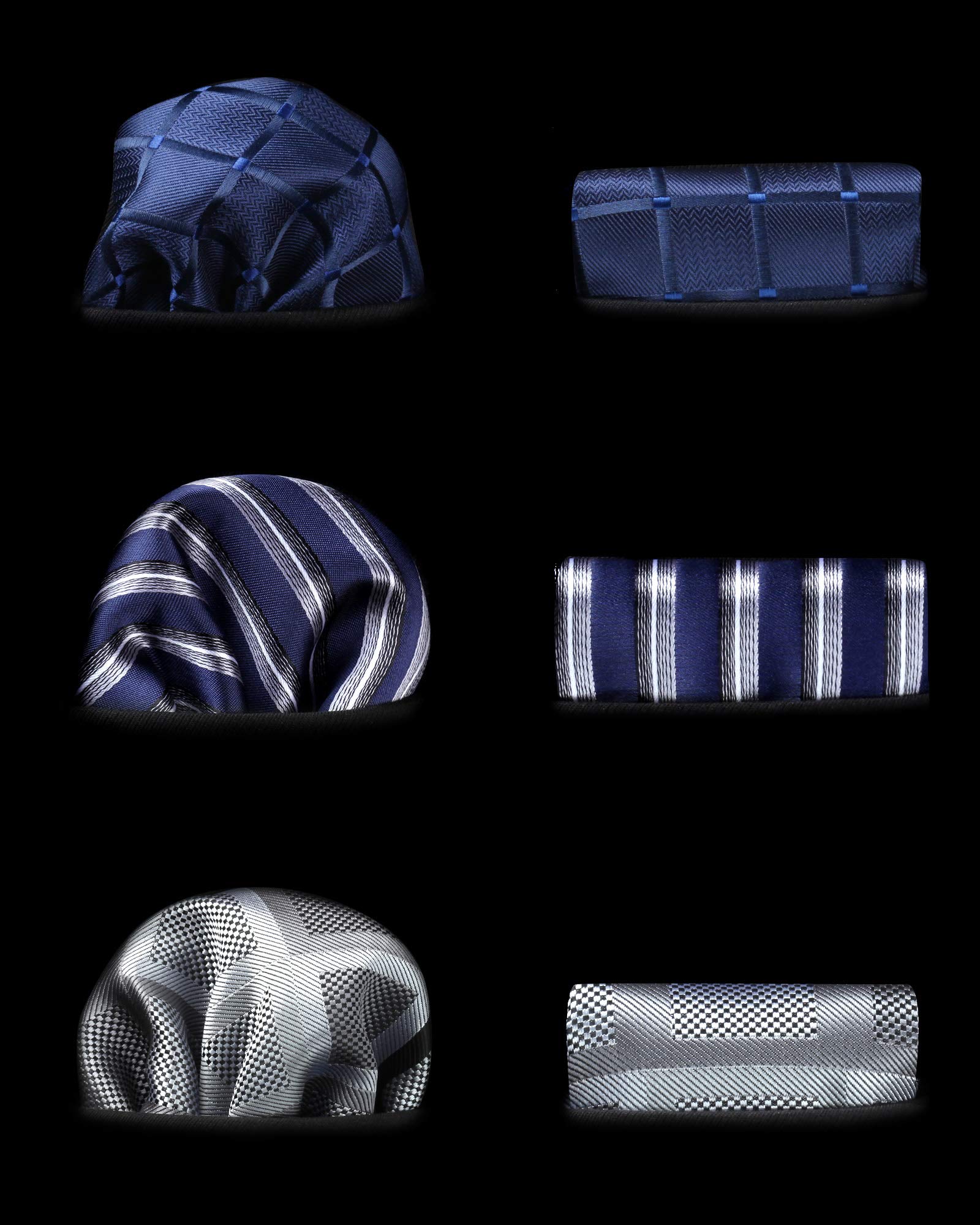 HISDERN Lot 3 PCS Classic Men's Tie Set Necktie & Pocket Square Elegant Neck Ties Collection,T3-10,One Size