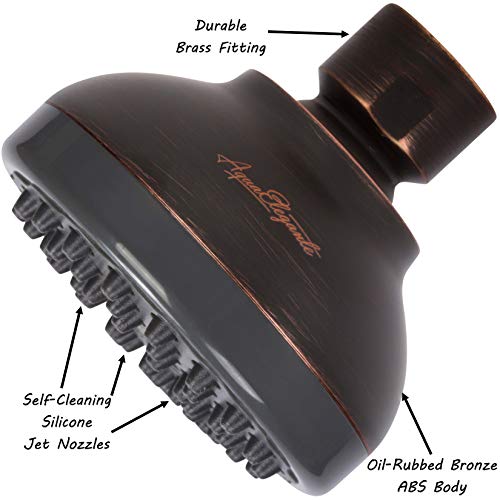 Pressure Boosting Shower Head - High Pressure Water Saver Showerhead Best For Low Flow Showers, 2.5 GPM - Oil-Rubbed Bronze