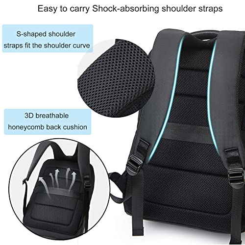 Seekvigor Laptop Backpack, Mens Backpack for Work, Work Backpack for Women, College Backpack, Travel Backpack, Holds 15.6 Inch Laptop, Can be Used as Travel Business Work - Black