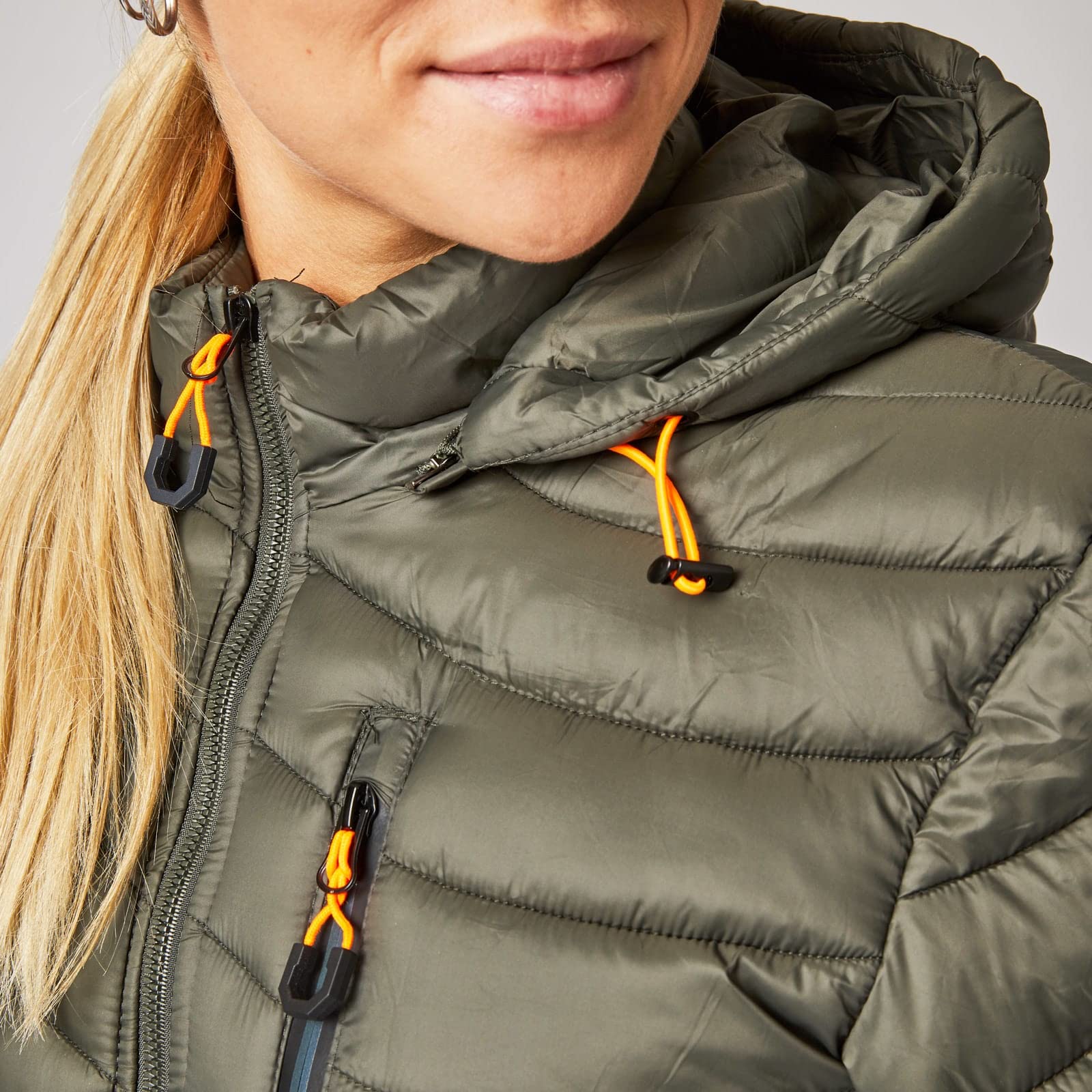 HORZE Holly Womens Fitted Padded Equestrian Horse Riding Winter Jacket - Green - 8/10