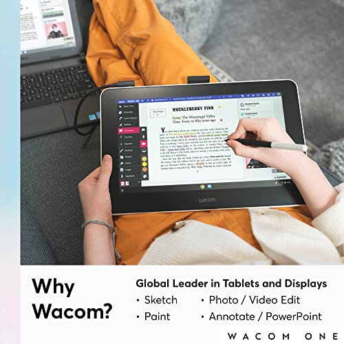 Wacom One HD Creative Pen Display, Drawing Tablet With Screen, 13.3" Graphics Monitor; includes Training & Software, works with Mac, PC & Chromebook, photo/video editing, drawing, design, & education