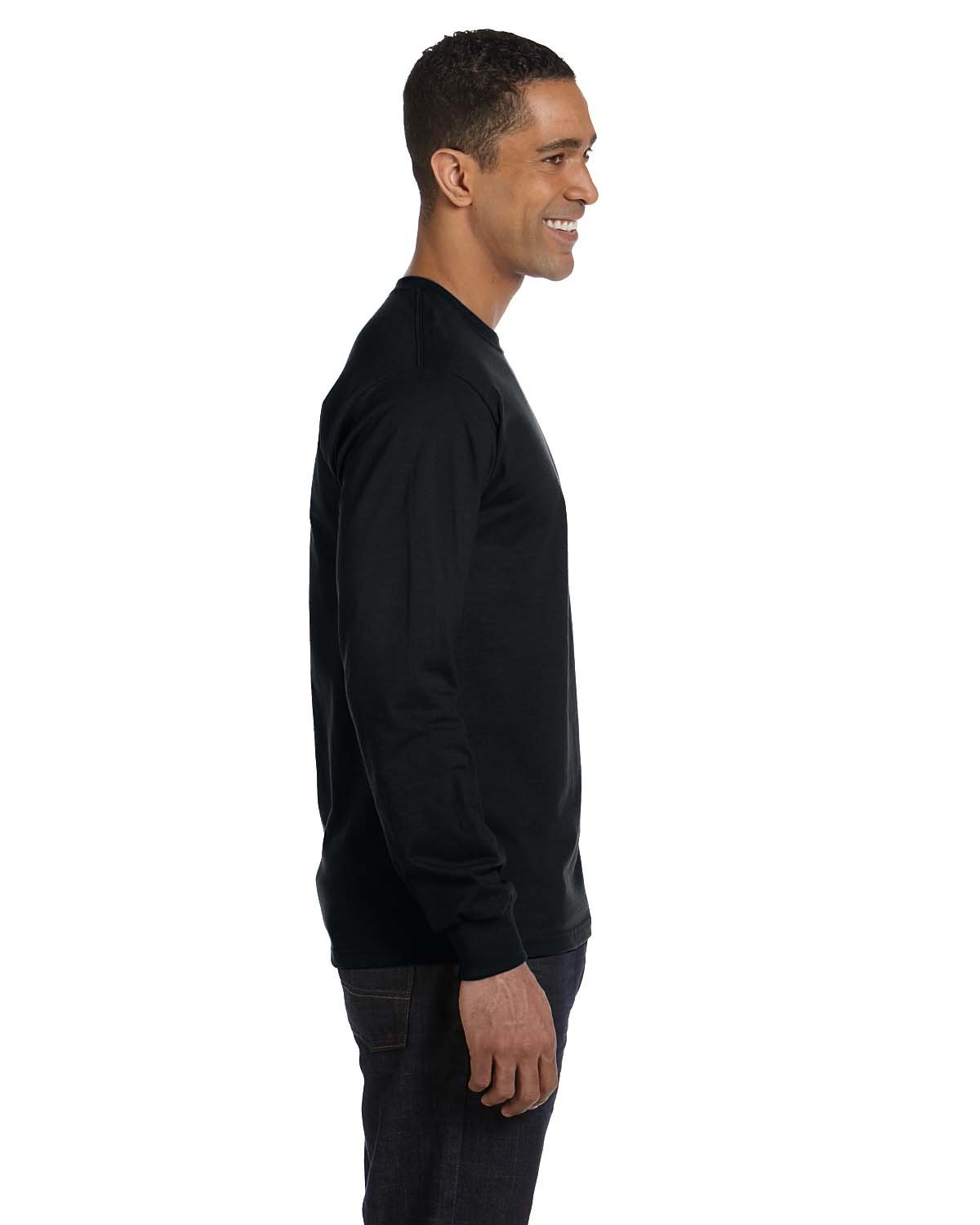 Hanes mens Essentials Long Sleeve T-shirt Value Pack (4-pack) fashion t shirts, Black, X-Large US