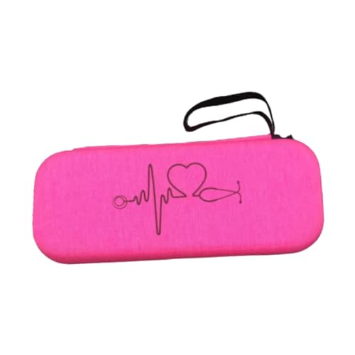 WeiLaiKeQi Stethoscope Carrying Case Stethoscope Carrying Bag Travel EVA Organizer Storage Bag, Pink and Black Pattern