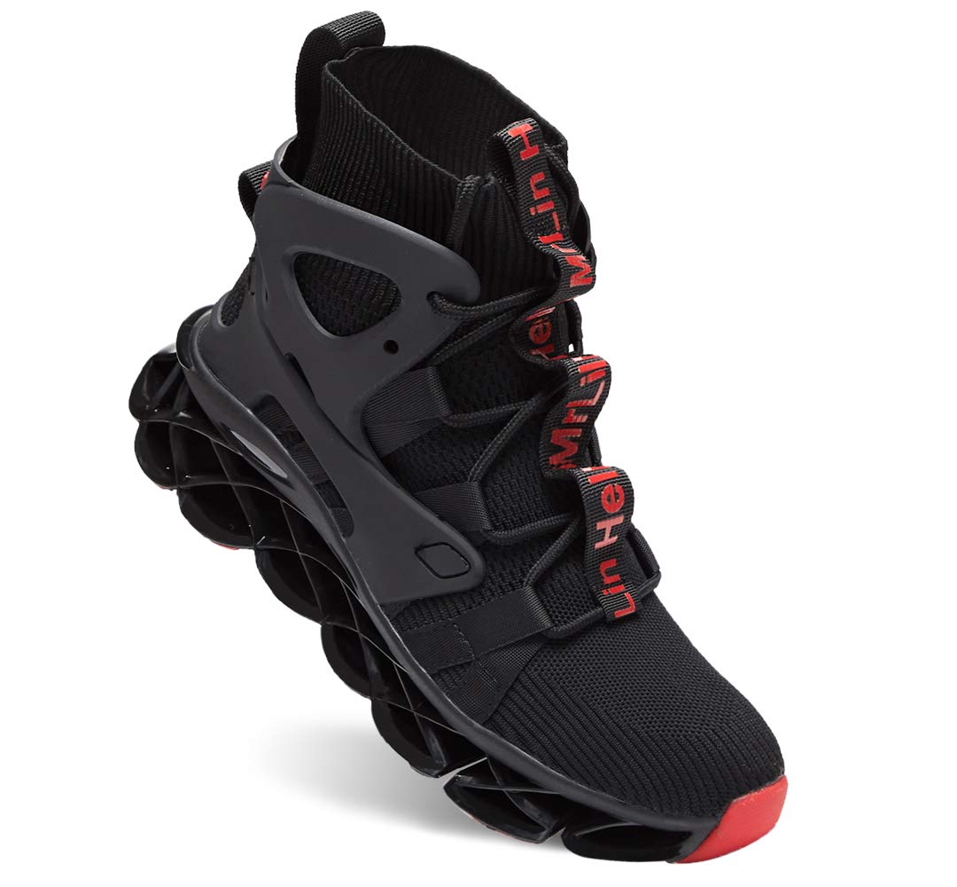 Hello MrLin Men's Running Shoes Non Slip Athletic Tennis Walking Blade Type Sneakers Hip Hop Black