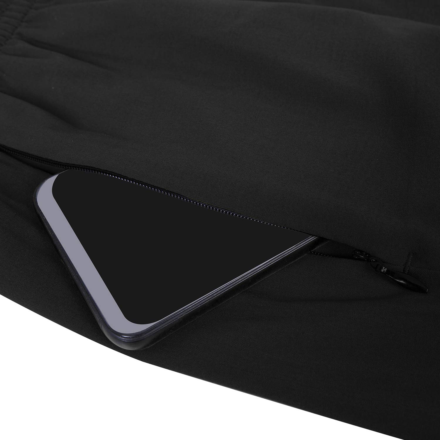 HMIYA Men's Sports Shorts Quick Dry with Zip Pockets for Workout Running Training(Black, XL)