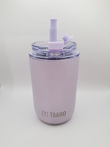 TAAHO 10 oz Tumbler Stainless Steel Vacuum Insulated Coffee Ice Cup Double Wall Travel Flask Tumbler, with Lid, BPA Free Tumblers Mug, Leak Proof Reusable Walled for Iced and Hot Drinks.PURPLE