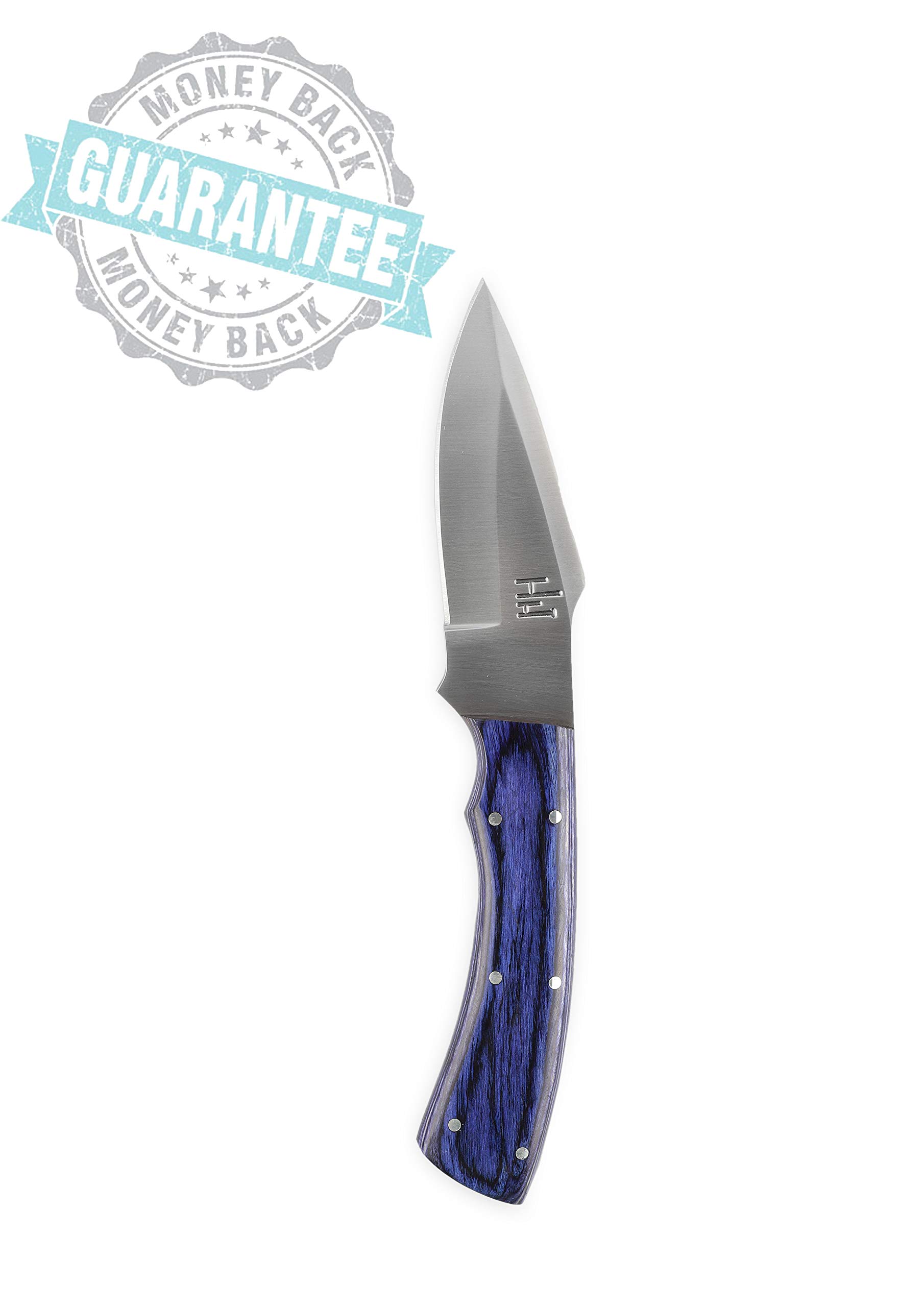 Hobby Hut HH-314, Custom Handmade Bushcraft 8.5 inches 420C Stainless Steel Hunting Knife with Sheath , Fixed Blade Survival Knife, Leather Sheath