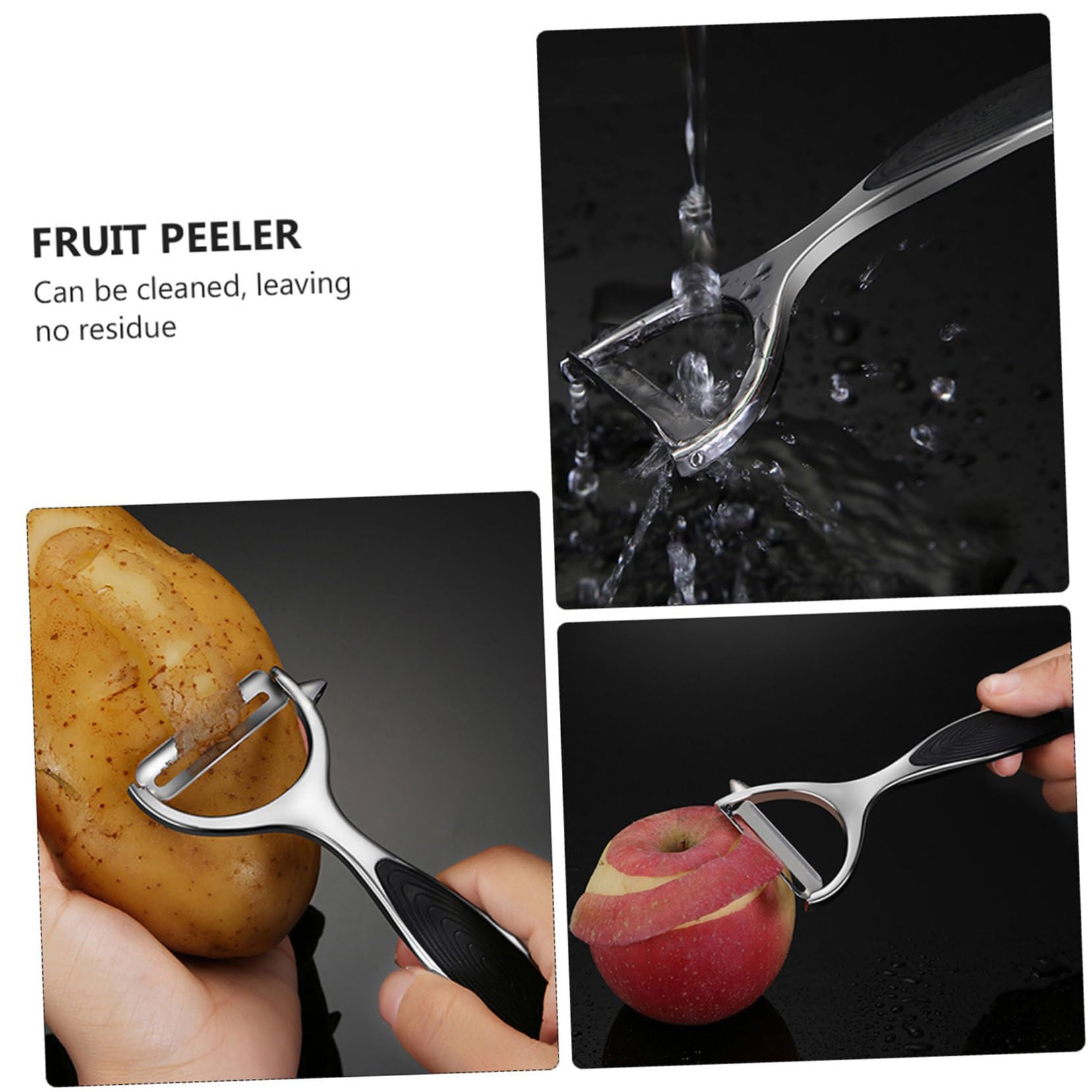 Hemoton 2pcs Peeler vegetable graters fruit skin cutter kitchen hand grater hand potato slicer potato peeling tool vegetable skin remover Stainless steel scraper Zinc alloy to rotate