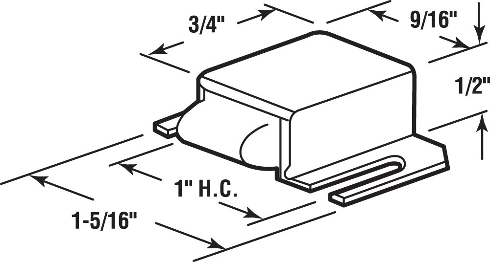 Prime-Line M 6014 1/2 In. x 1-5/16 In., Stainless Steel with Plastic Tip, Shower Door (Single Pack)