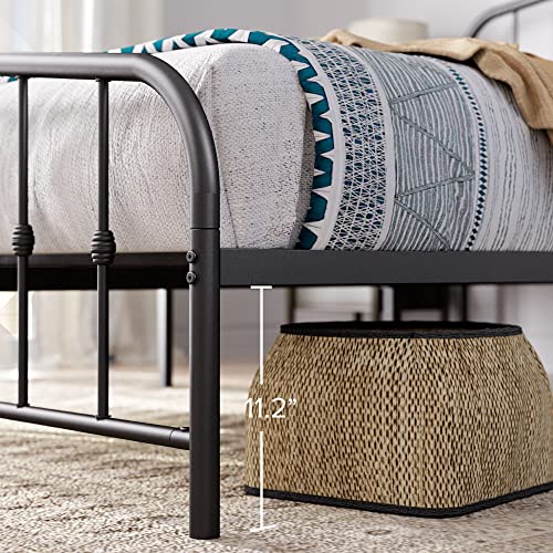 Zinus Heidi Metal Platform Bed Frame/Steel Mattress Foundation/Bed Frame with Headboard and Footboard/No Box Spring Needed/Easy Assembly, Black, Twin