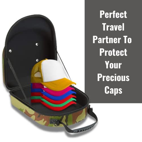 Homie Gear Hat Travel Case - 6 Cap Storage Bag | Hat Travel Case for Baseball Caps | Camouflage Print, Cap Travel Case