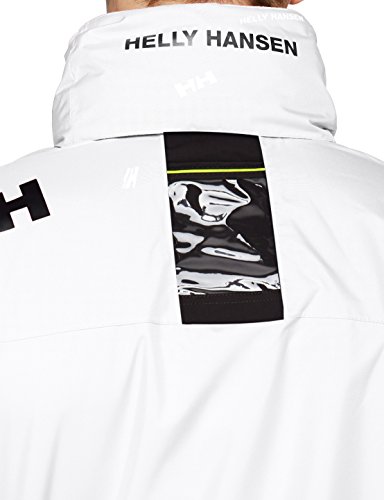 Helly Hansen Men's Crew Hooded Midlayer Fleece Lined Waterproof Raincoat Jacket, 001 White, XX-Large