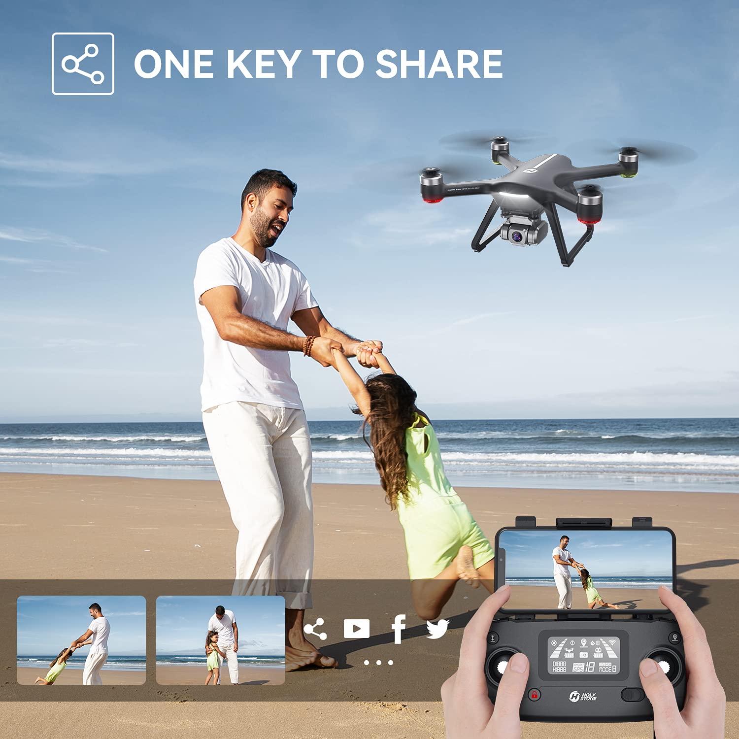 Holy Stone HS700E Drone with Spare Parts