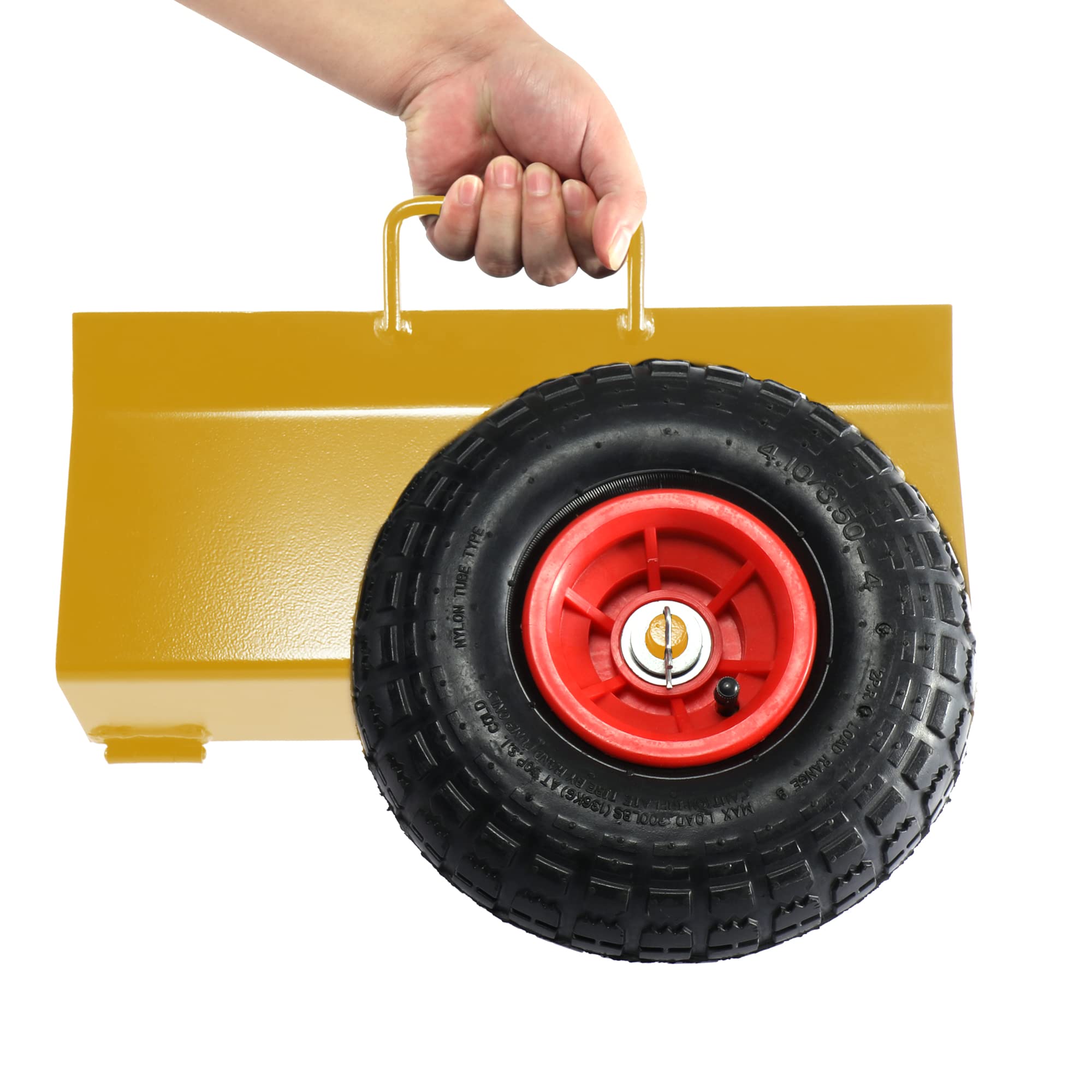Heavy Duty Panel Dolly, Extended Model Slab Dolly w/Handle & 2 10" Pneumatic Wheels 600LBS Capacity for Drywall Sheet Heavy Appliance & Material Handling All Terrain Moving Cart Panel Dolly - Yellow