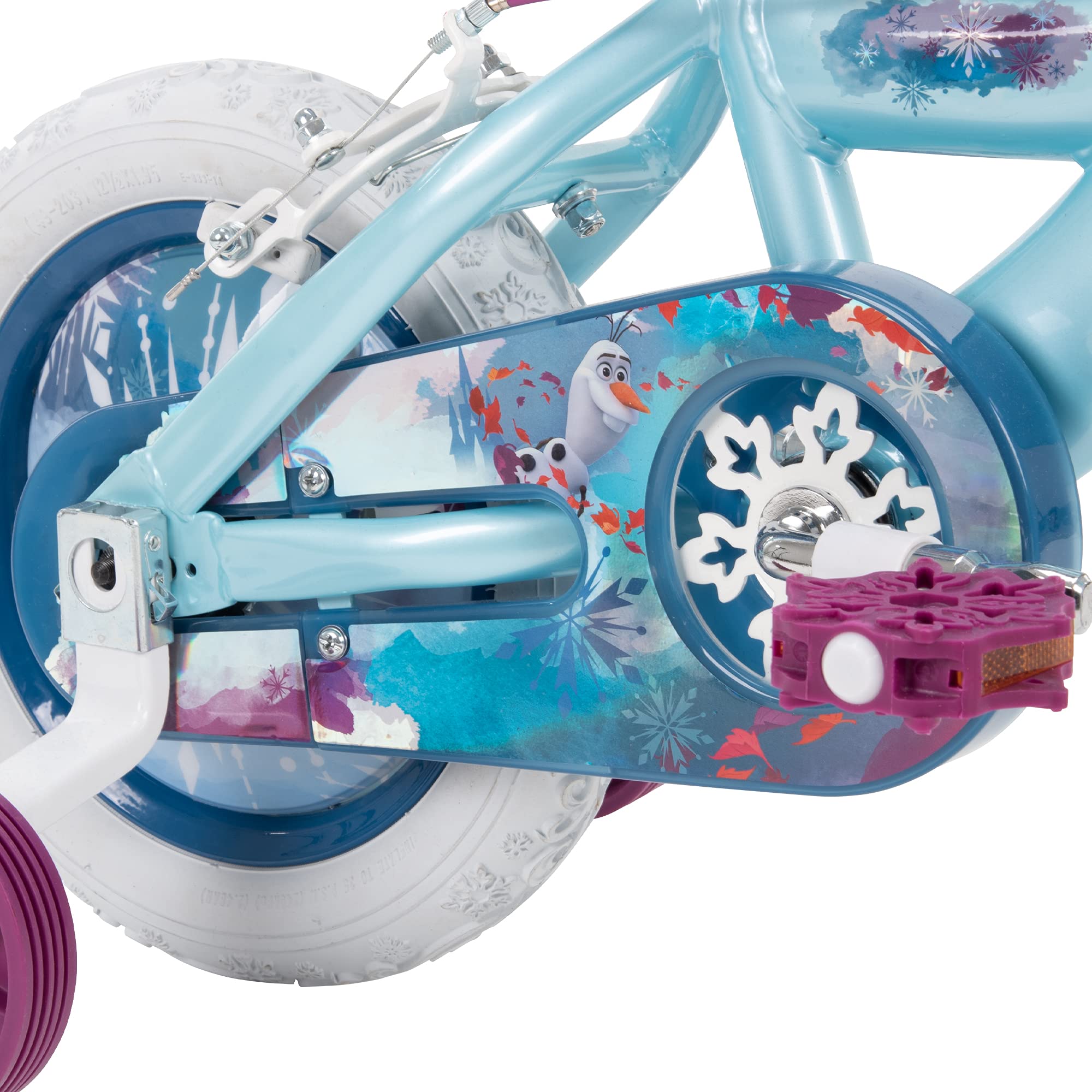 Huffy Disney Frozen 2 12 Inch Girl’s Bike with Training Wheels, Streamers & Basket, Quick Connect Assembly