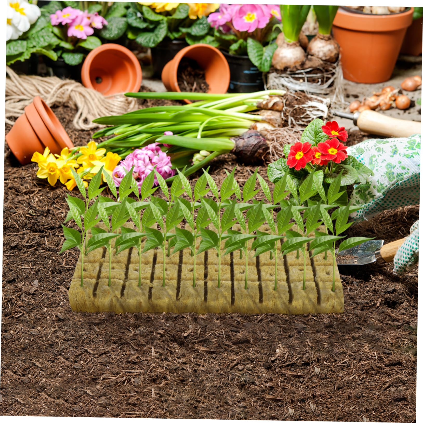 Happyyami 500 Pcs Gardenrock Woolasbestos Clone Plants Plugs Plant Fertilizer Plugs Germination Starter Grow Cubes Plugs Hydroponic Tower Plant Growing Plugs Practical Miniature