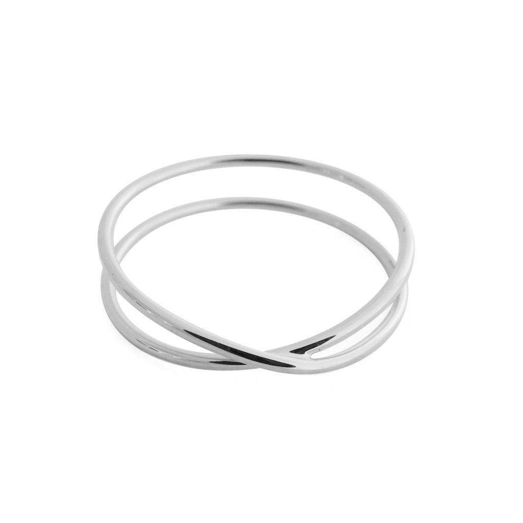 Honeycat Crossover X Ring in Gold, Rose Gold, or Silver | Minimalist, Delicate Jewelry (Gold, 6)