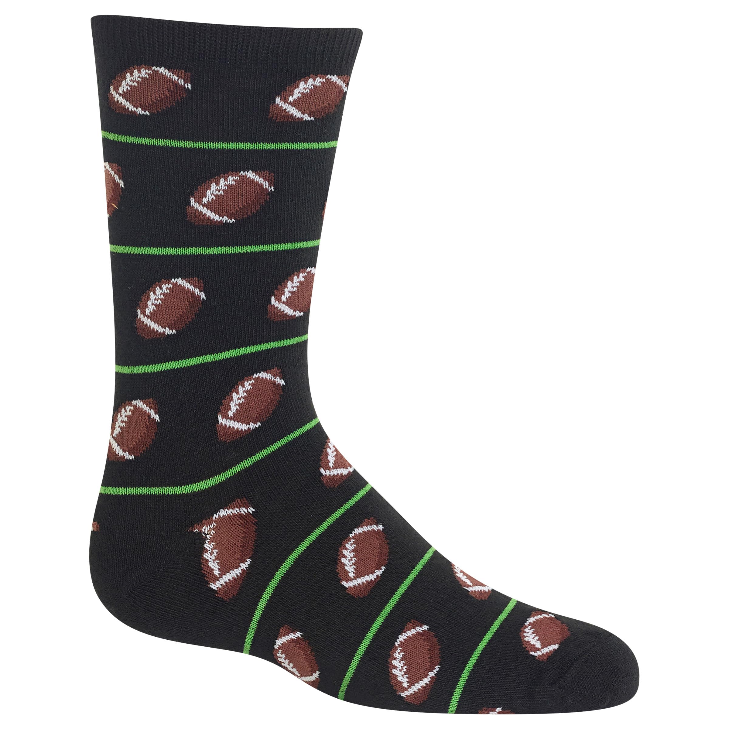 Hot Sox boys Big Conversation Starter Novelty Crew Casual Sock, Soccer (Green), Small-Medium US