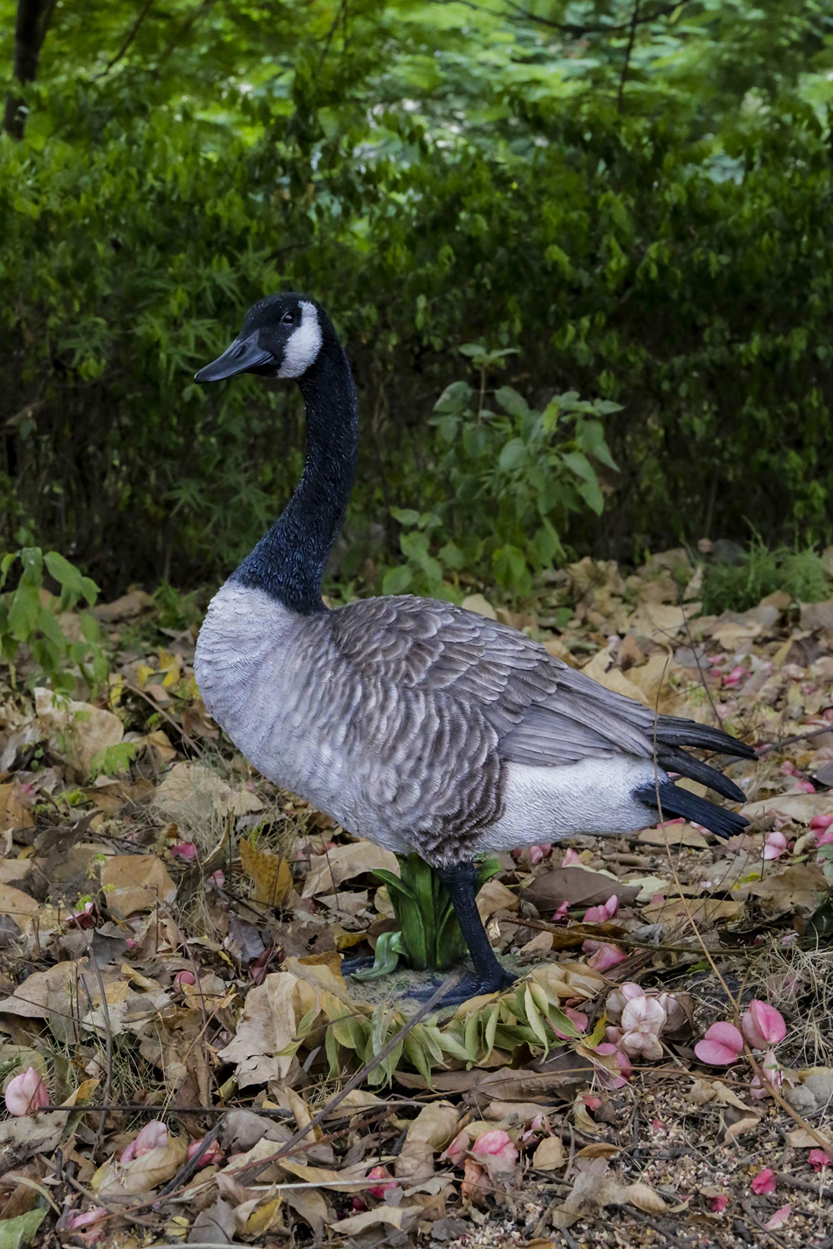 Hi-Line Gift Standing Canada Goose Statue, Grey/Natural