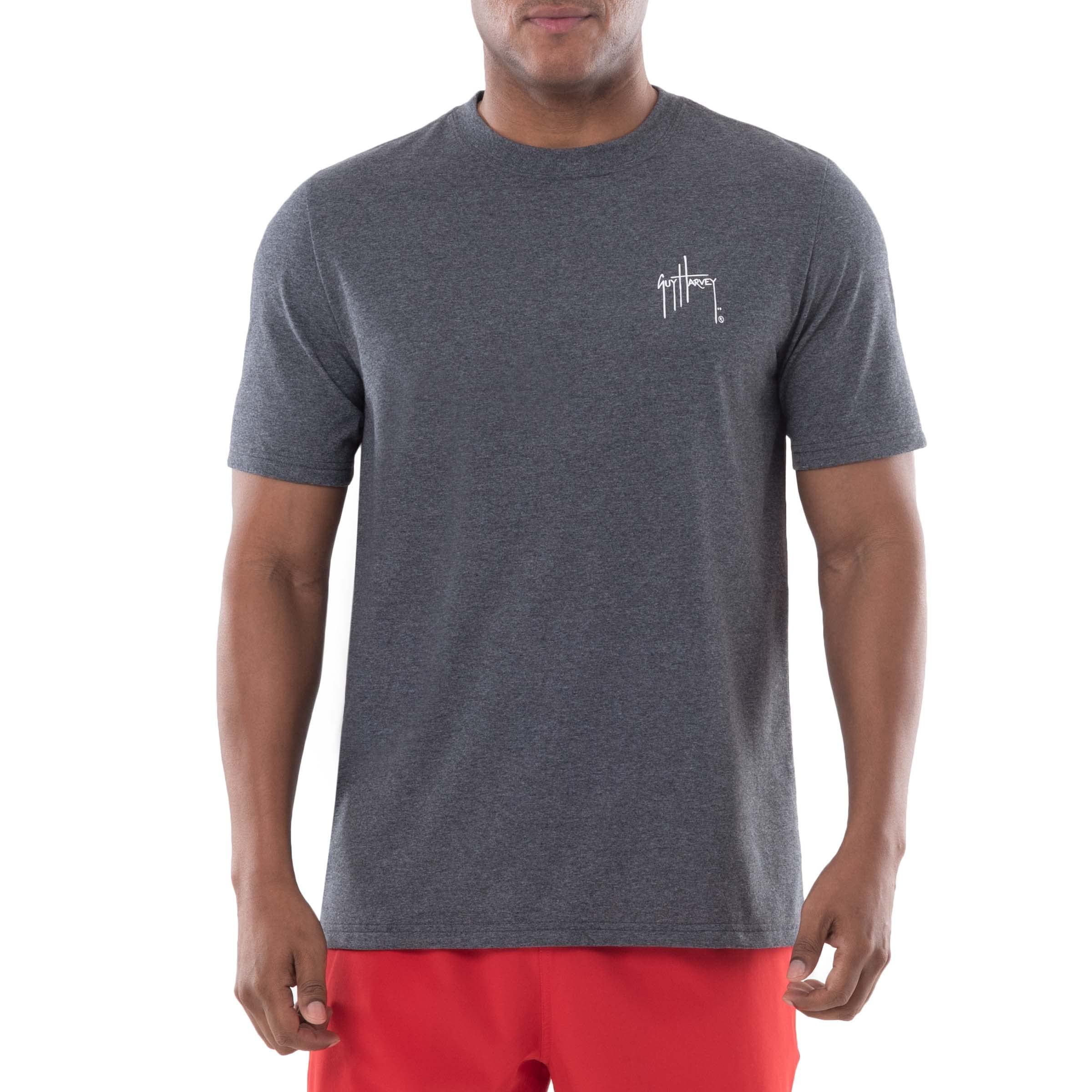 Guy Harvey Men’s Threadcycled Short Sleeve T-Shirt, Sport Grey Heather/American Bills, XXX-Large