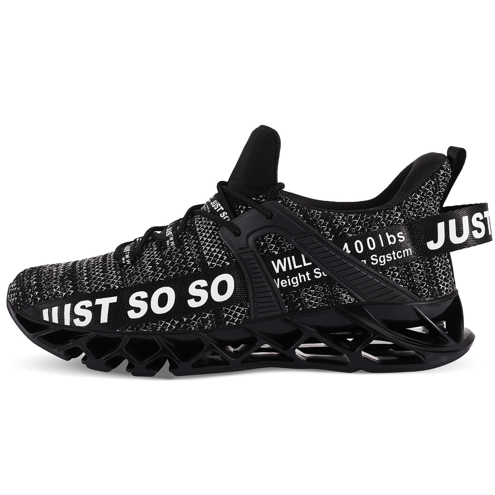 JSLEAP Womens Running Shoes Athletic Walking Sneakers Sports Tennis Shoes,Striped#Black,US 9.5