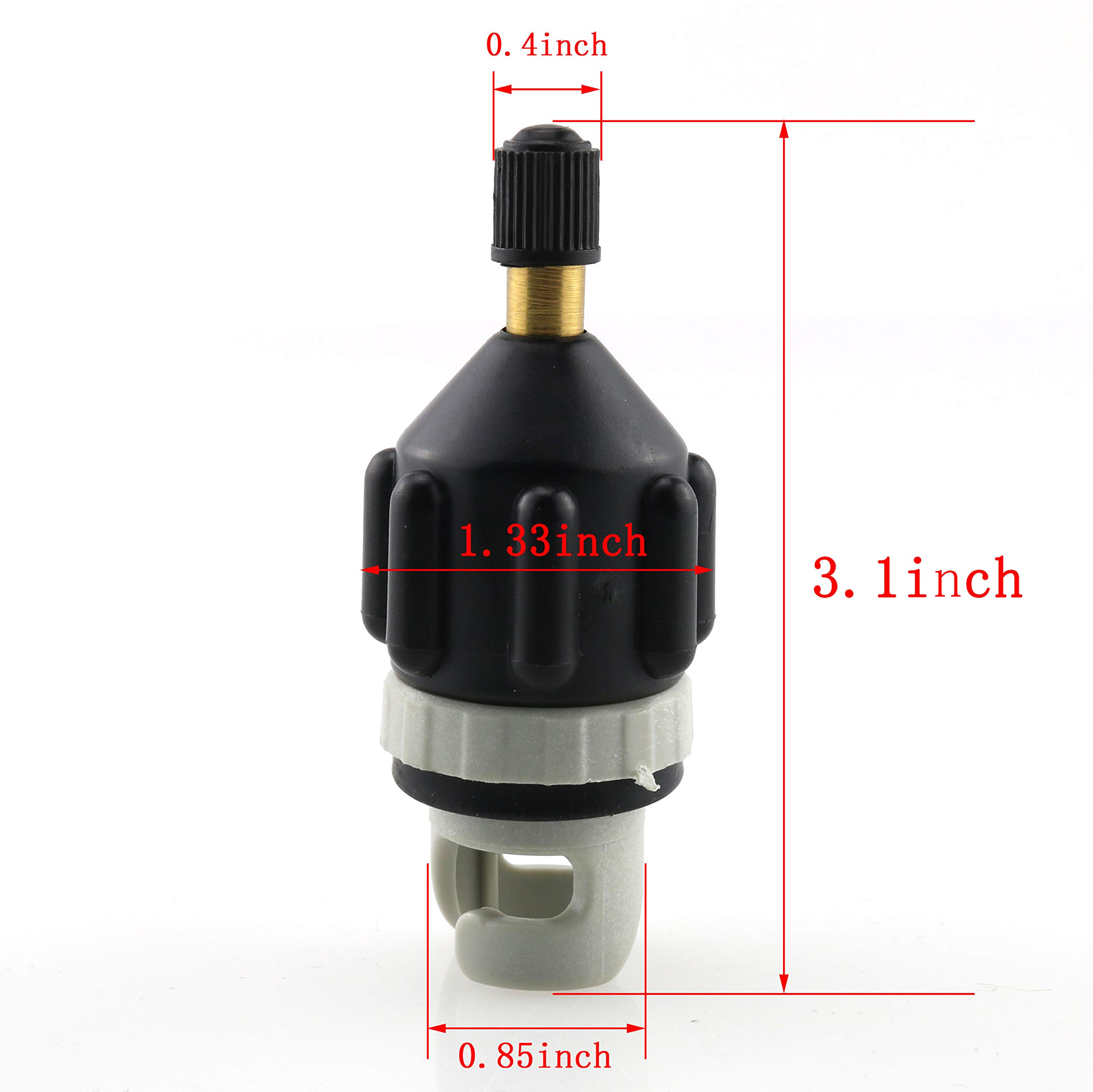 HJ Garden 1pcs Inflatable Boat SUP Pump Adaptor Air Pump Converter Kayak Valve Adapter with Air Valve Attachment, Black