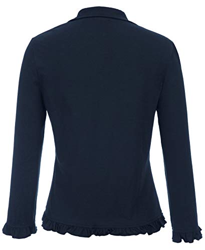 Women Casual Business Suit Blazer Jacket 3/4 Sleeve Open Front Cardigan Navy L