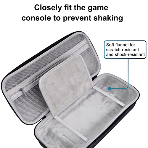 Lurdarin Steam Deck Compatible Carrying Case | EVA Hard Travel Protective Case for Game Console | Extra Pockets for Accessories and Games | Recessed Space