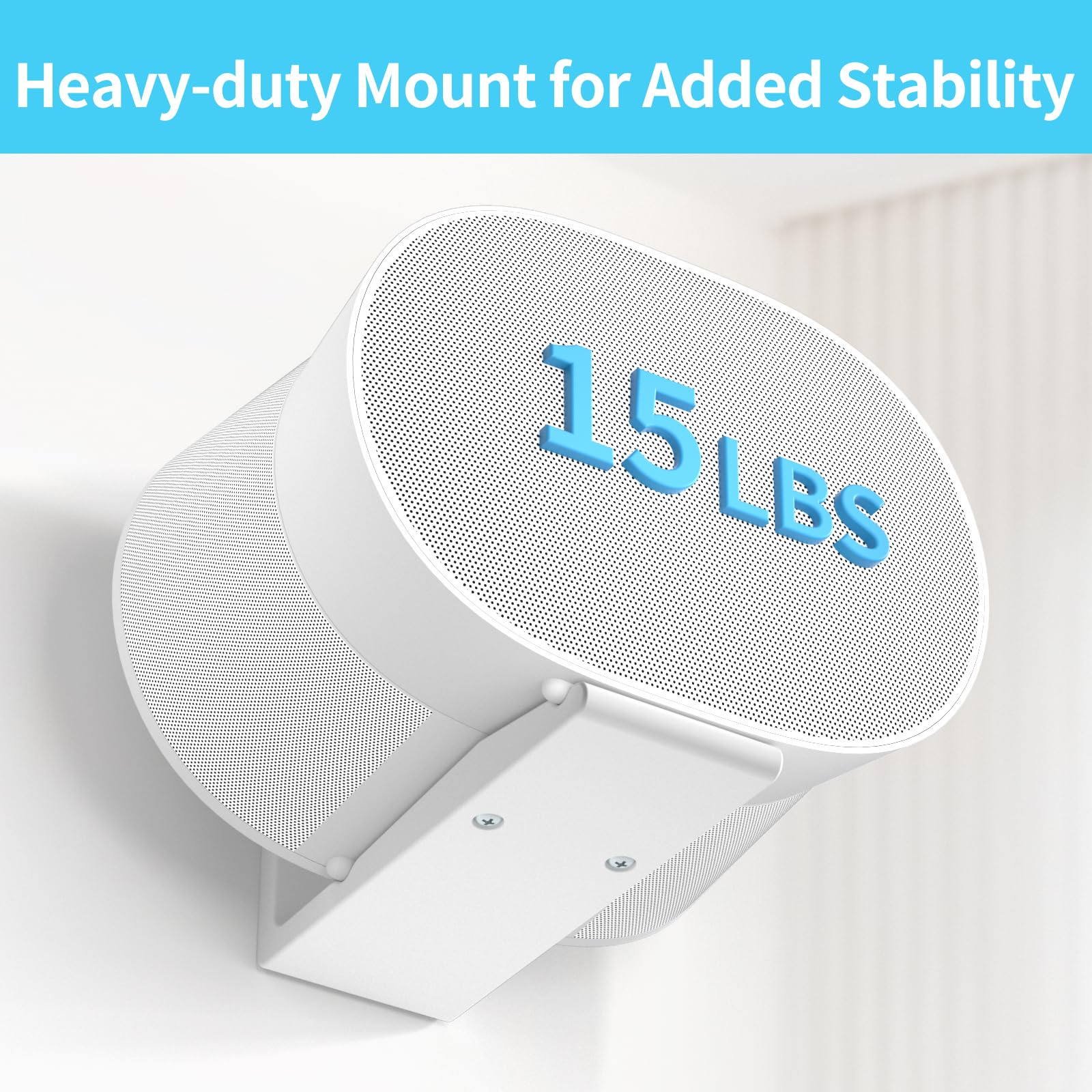 Heavy-duty Metal Speaker Mount for Sonos Era 300 Wall Mount Bracket - Space Saving Speaker Wall Mount Shelf Compatible with Sonos Era 300 Mount for Better Sound, White