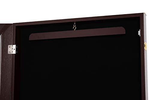 HOMCOM 24" x 32" Jersey Frame Display Case, UV-Resistant Jersey Shadow Box with 2 Keys, Hanger, Cherry Brown