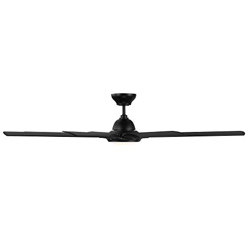 Hydra Smart Indoor and Outdoor 8-Blade Ceiling Fan 80in Matte Black with 3000K LED Light Kit and Wall Control works with Alexa, Google Assistant, Samsung Things, and iOS or Android App