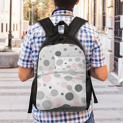 RLDOBOFE Modern Polka Dot Pattern Backpack For Women Men Travel Laptop Backpack Rucksack Casual Daypack Lightweight Travel Bag