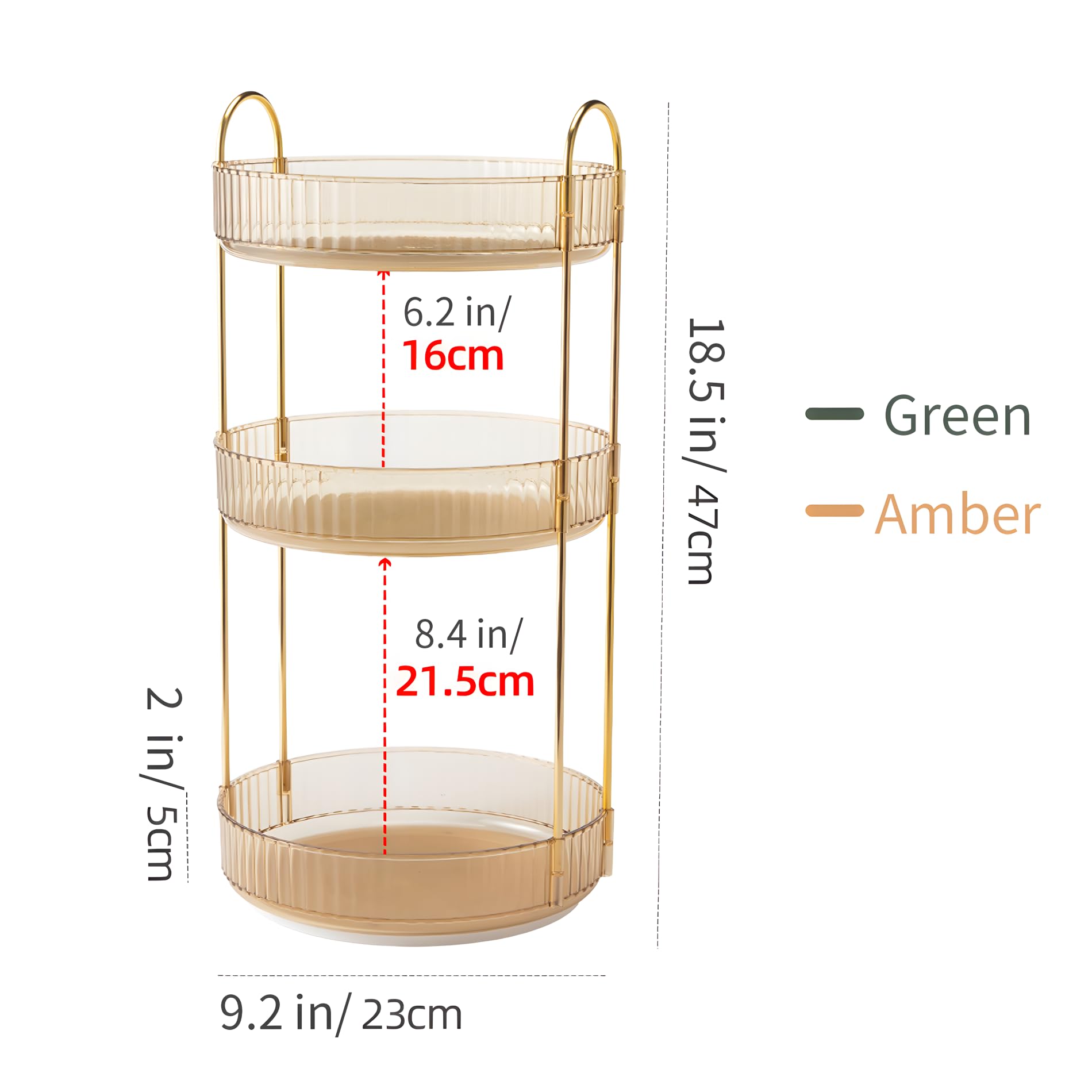 YJSMO 360-Degree Rotation Makeup Organizer Large Capacity Bathroom Countertop Organizer Countertop Perfume Tray for Cosmetic Storage Organizer Bathroom Shelf