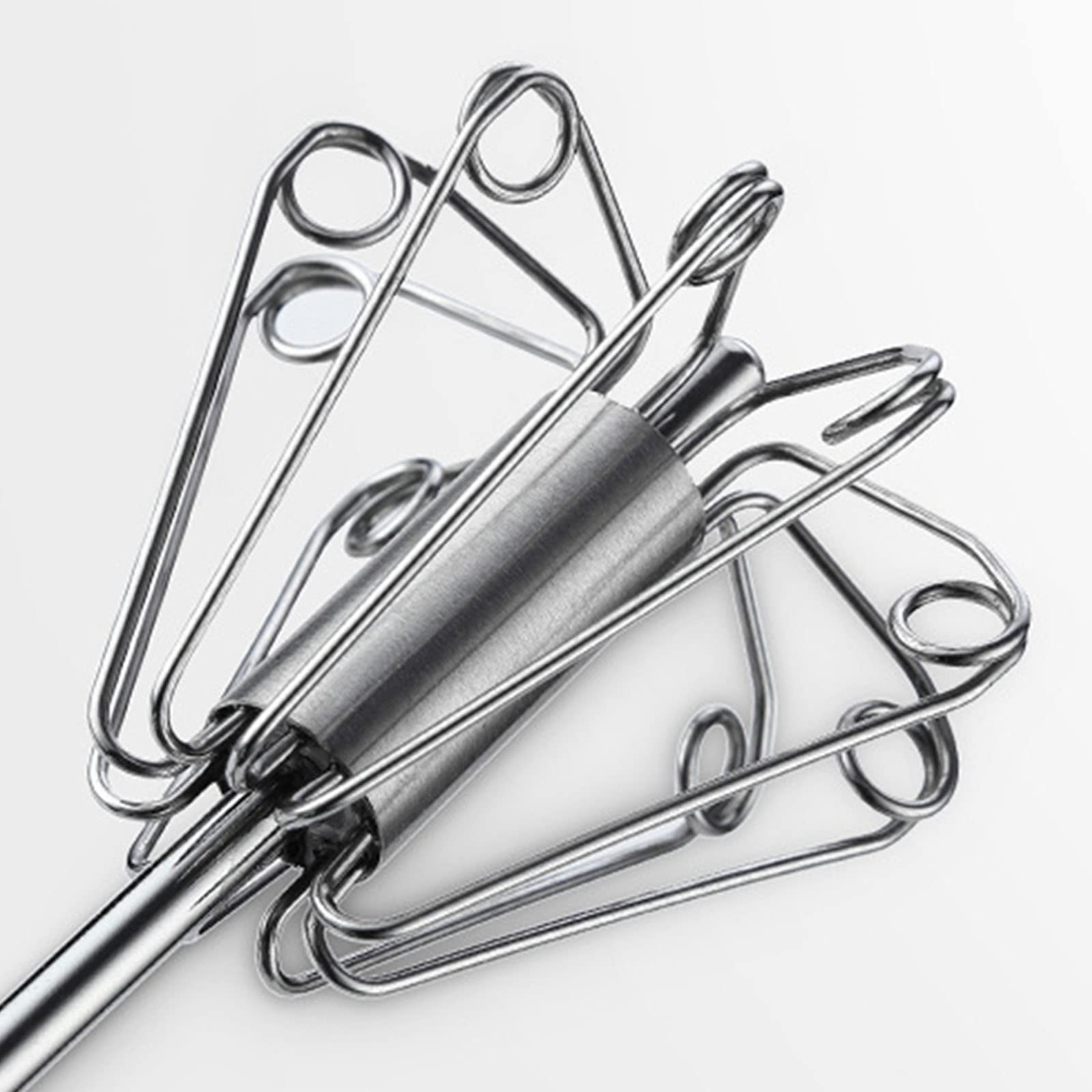 Household Semi-Automatic Rotating Egg Beater Stainless Steel Manual Mixer Self-Turning Whisk Kitchen Tool Cream Utensils Semi-automatic Egg Beater Manual Mixer Stainless Steel Beater Whisk Hand Push
