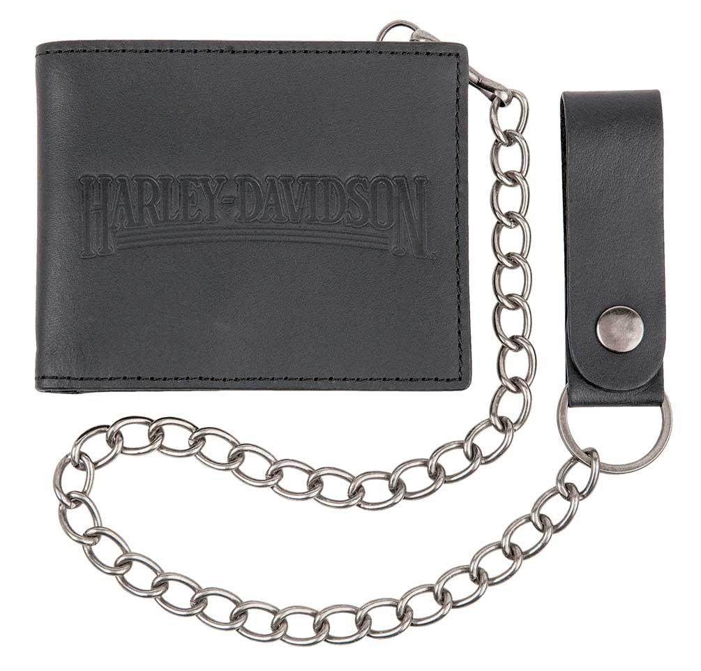 Harley-Davidson Men's Shot Caller Bi-Fold Leather Biker Wallet HDMWA11235-BLK