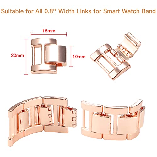 WONMILLE Extra 3 Extension 0.8'' Width Links for Smart Watch Band of Our Shop, Suitable for All Chains with a Width of 2cm (Rose Gold)