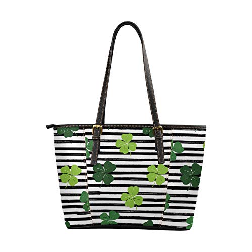 InterestPrint Luck leaf Leaf St Patrick's Day Symbol Women's Stylish Tote Bag Travel Shoulder Bag